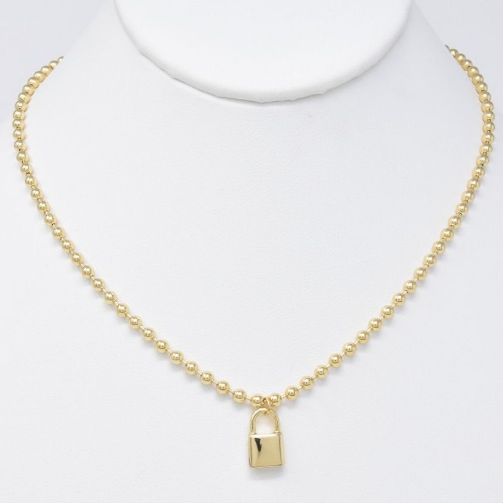 Lock it Up Necklace Gold – J. Spencer